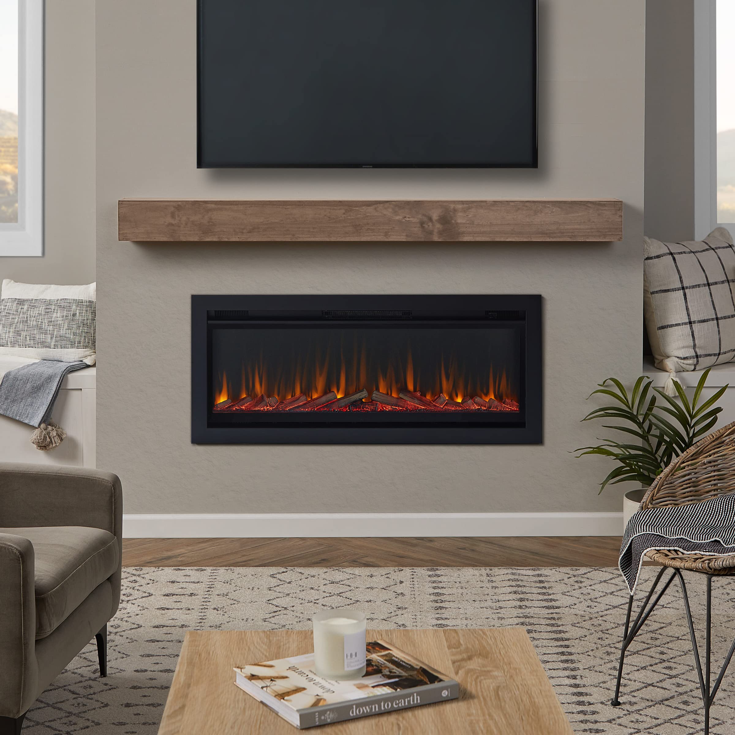 Real Flame® 49" Wall-Mount or Recessed Electric Fireplace Insert by Real Flame