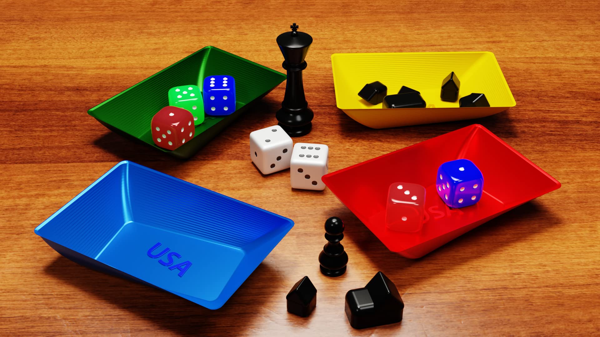USA-Made Board Game Component Trays (4 Pack) - Accessories to Store Pieces from Your Favorite Games - Strategy - Roleplaying - Party Games