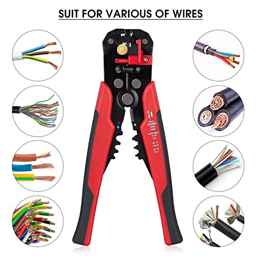 Wire Stripper Tool - 3 in 1 Self-Adjusting Wire Stripper Cutter, Wire Crimping Tool Wire Pliers for Wire Stripping,Cutting,Crimping 10-24 AWG (0.2~6.0mm²)
