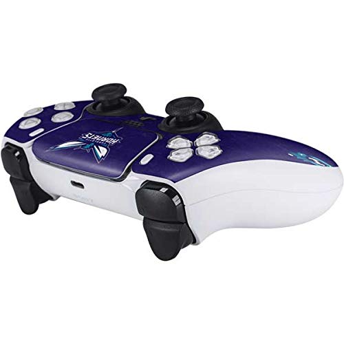 Skinit Decal Gaming Skin Compatible with PS5 Controller - Officially Licensed NBA Charlotte Hornets Distressed-Purple Design
