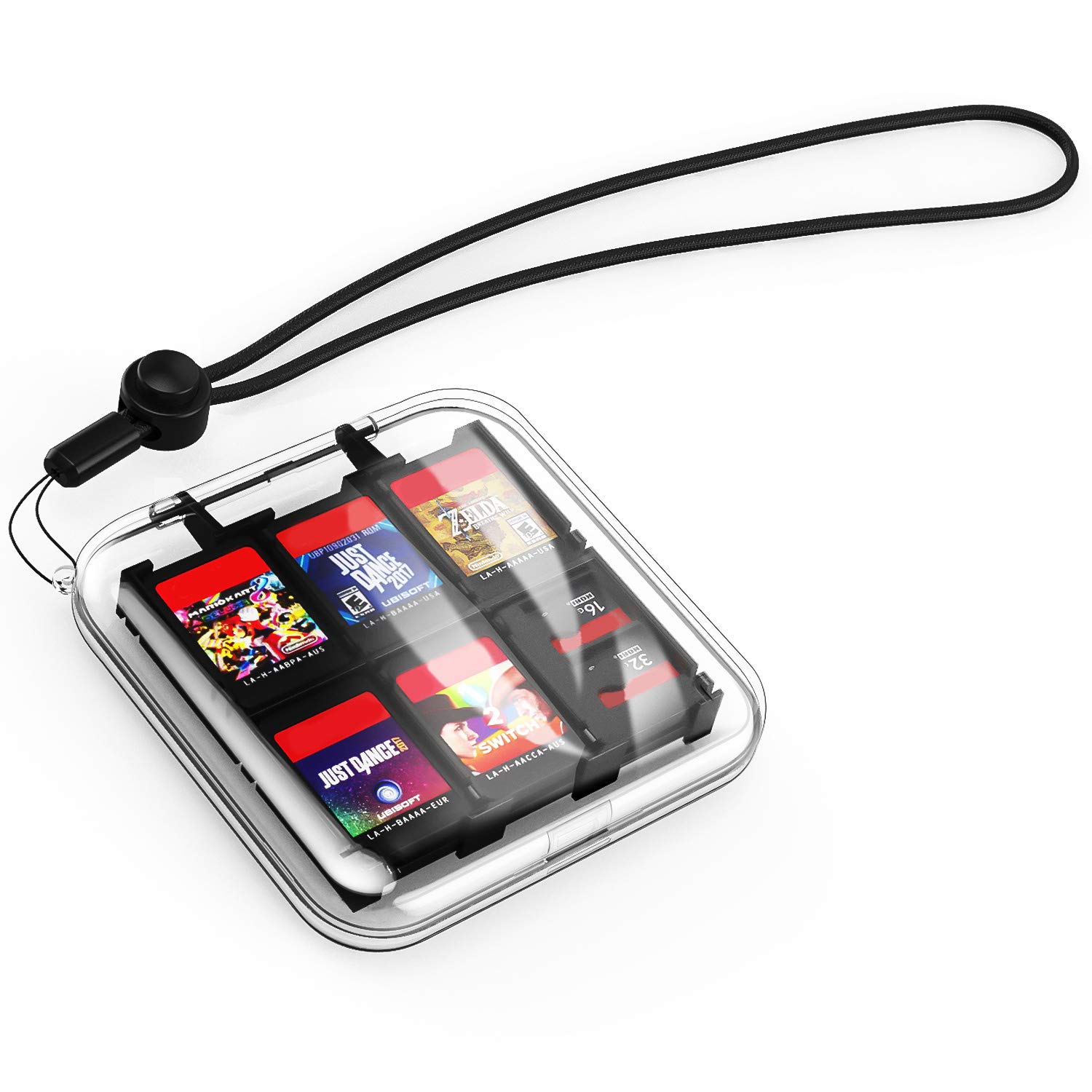 MoKo Game Card Case Compatible with Nintendo Switch, 12 Game Cartridges Holder Switch Game Storage Box Hard Protective PC Shell– Clear