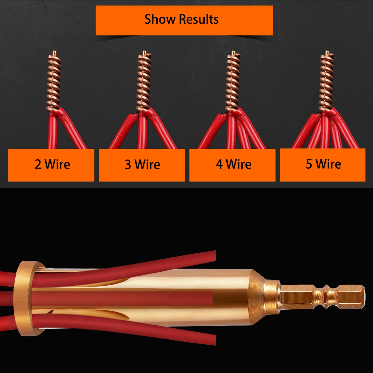 Wire Twisting Tool Cable Wire Stripper and Twister for Electrical Power Drill, 3 Way/ 5 Way Wire Stripping Tool Compatible with 6/ 7/ 8/ 9/ 10 AWG Wire