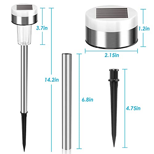 TWINSLUXES 16 Pack Solar Pathway Lights Outdoor Dual Light Source LED Solar Waterproof Pathway Lights for Garden Patio and Walkway Decoration Warm White.