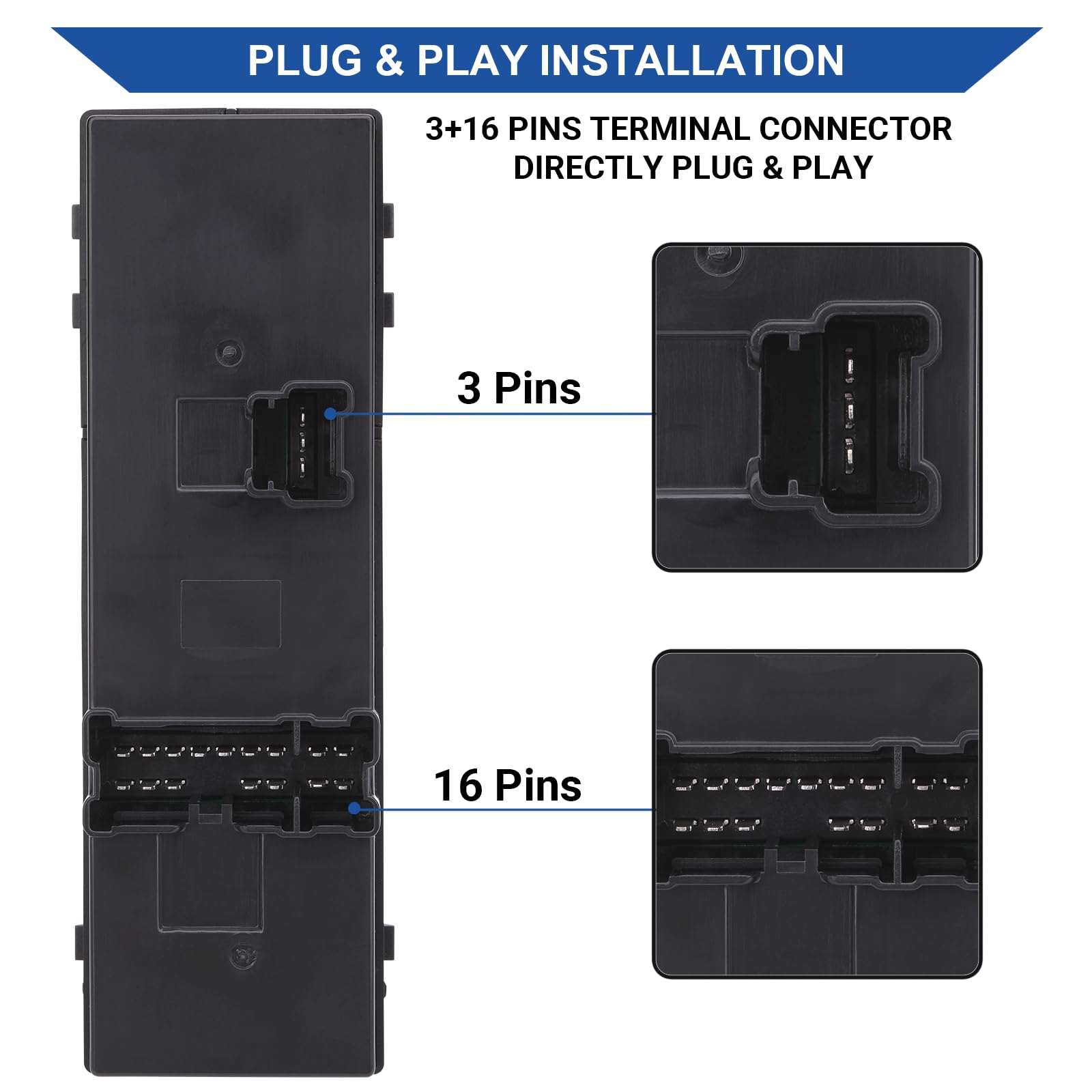 Obaee Power Window Switch Compatible with 2011-2018 Nissan Leaf/Juke/Altima, 2013-2019 Sentra, 2014-2017 Rogue, Replaces 25401-3NF0A 25401-3SH1A