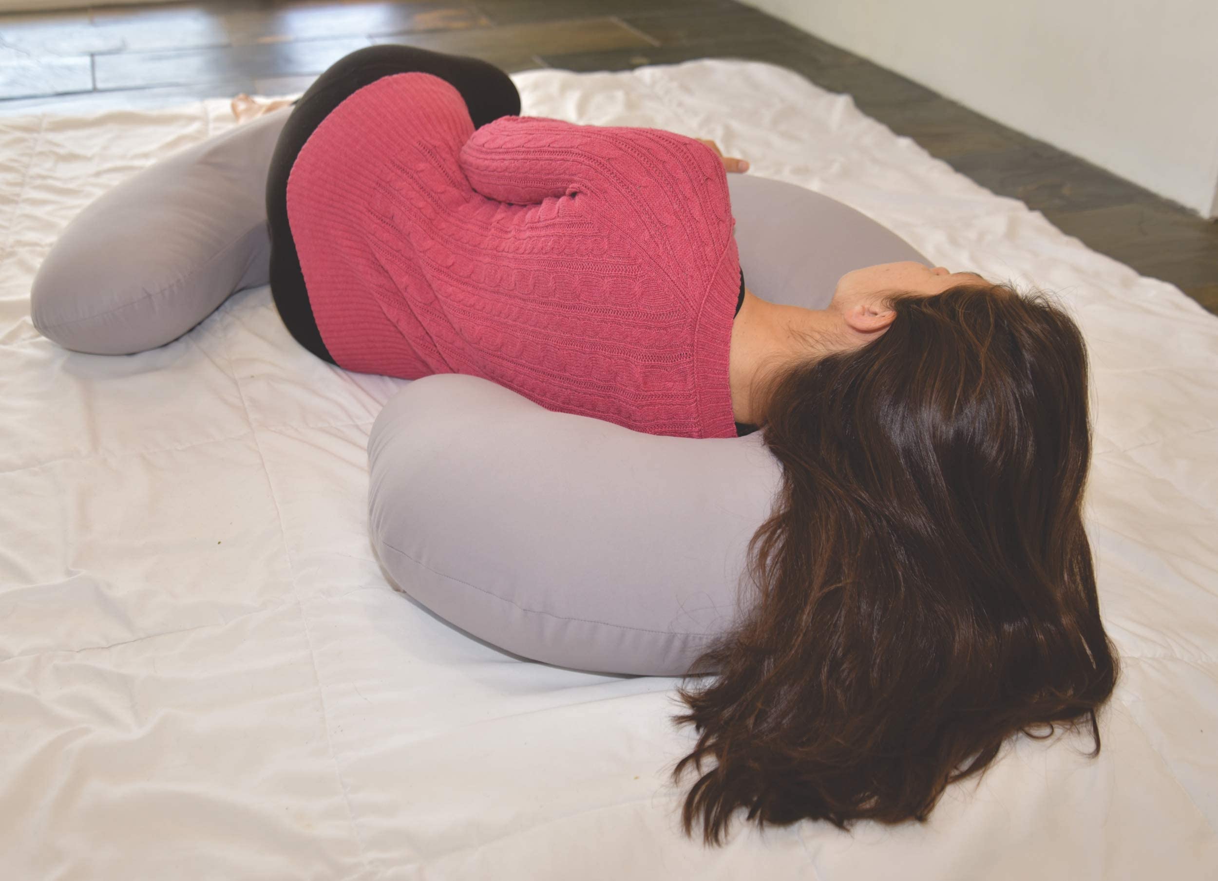 New Microfiber Zippered Replacement Maternity Body Pillow Cover (Grey)