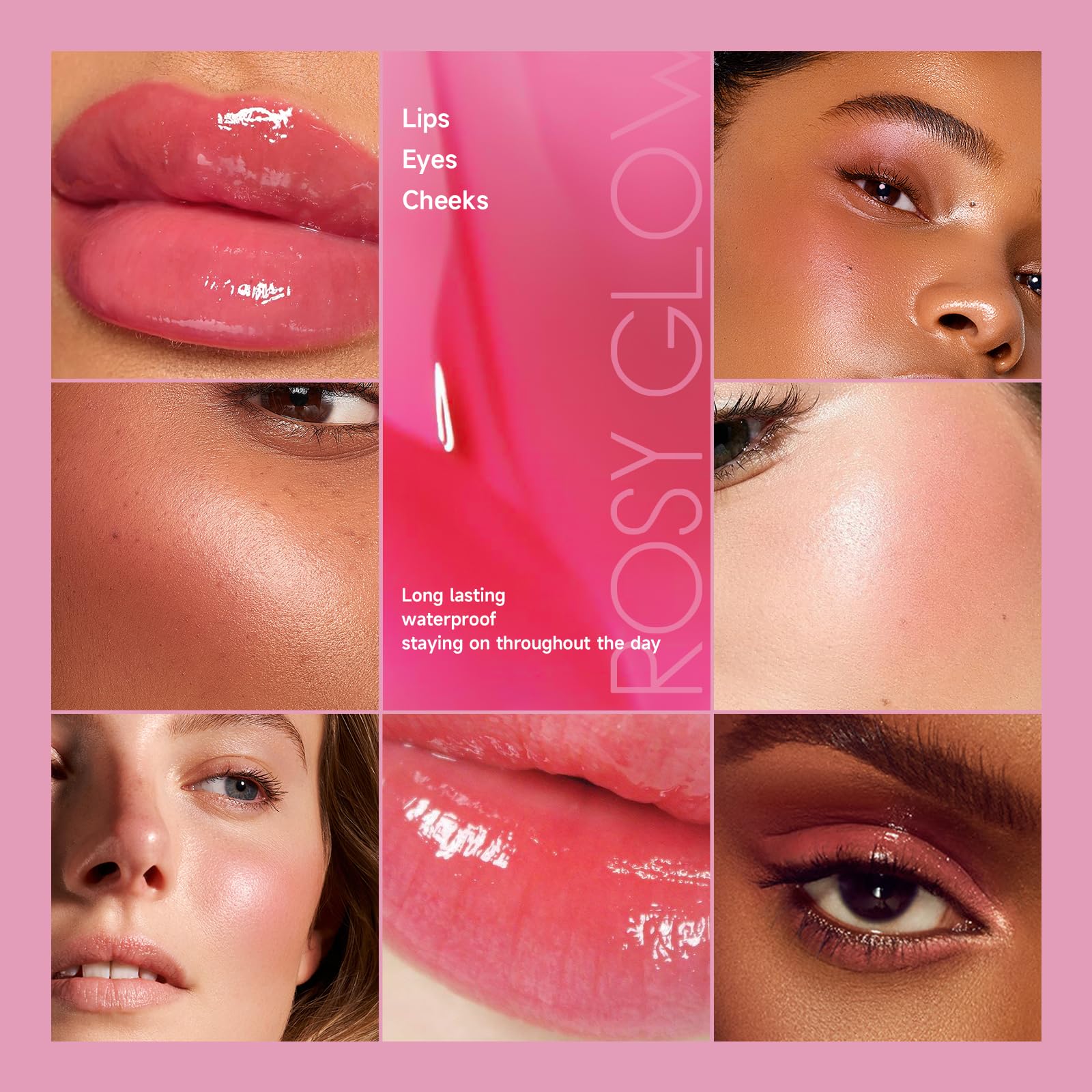 NewBang Moisturizing Blush Rouge Color Changing Liquid Blush Oil for Cheek and Lips Tint Rubor Lip Gloss Multi Use Transparent Magic Ph Blusher Clear Blusher Gel Waterproof Glossy Shiny Finish Makeup