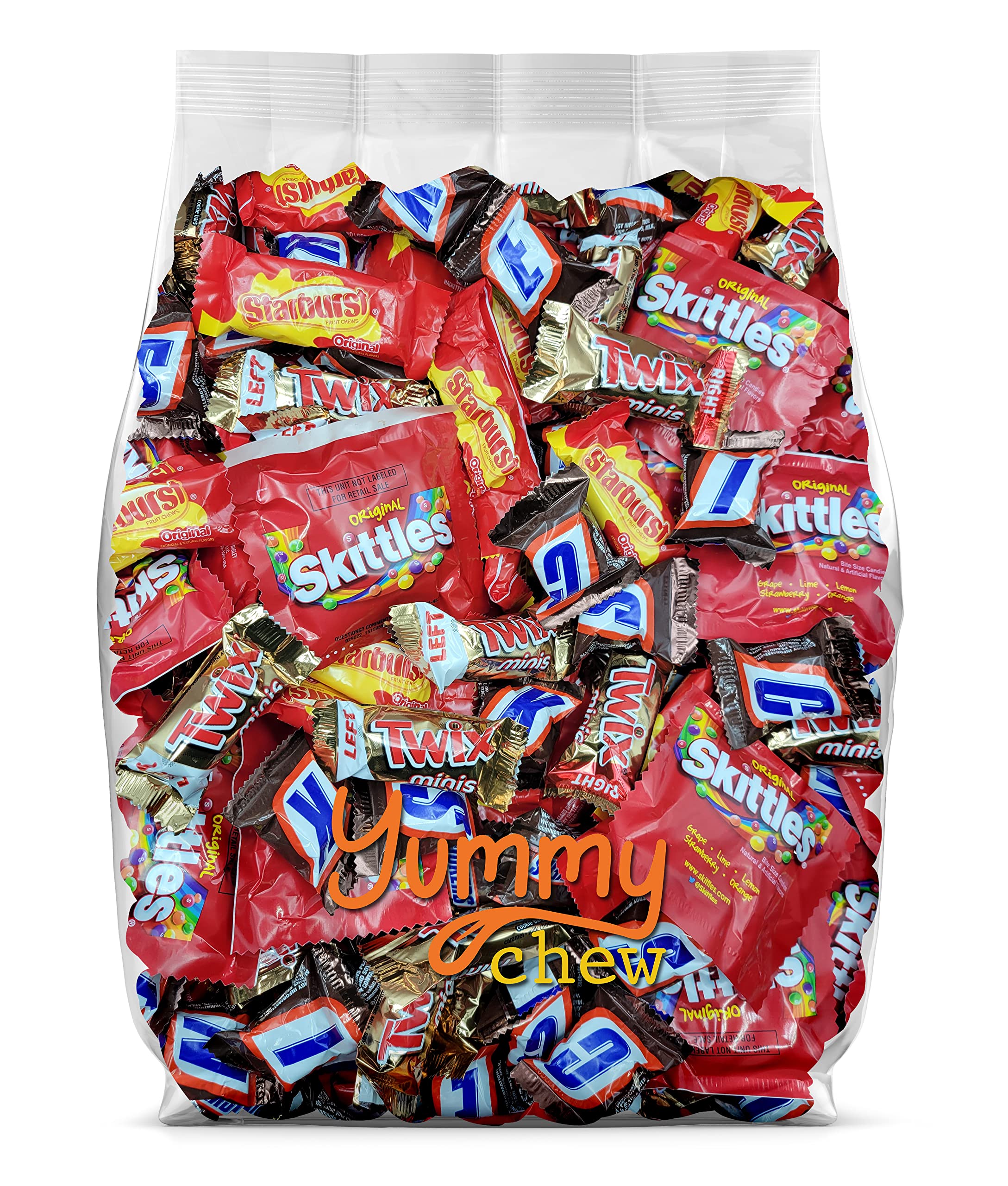 Mars Chocolate assorted candy variety pack, Snickers, Twix, Skittles & Starburst, Individually Wrapped – 2lbs. (85 Pieces)