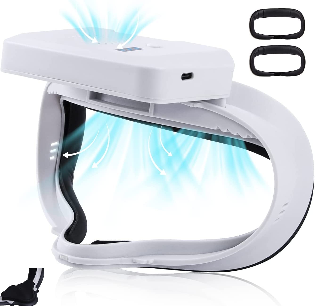 TechKen Cooling Fan Face Cover for Meta/Oculus Quest 2 Accessories with 2 Soft Face Cover, A2 Pro Quest 2 Cooling Fan Active Air Circulation Ventilation to Relieve Lens Fogging (3 Speeds)