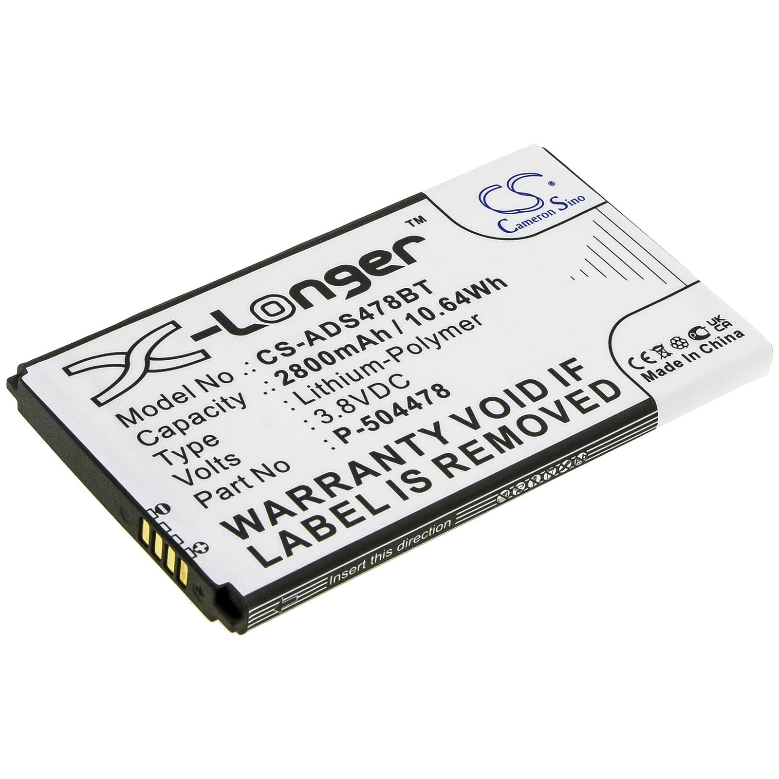 Replacement Battery for ADT Command Secondary Color Touchscreen Keypad Part No P-504478
