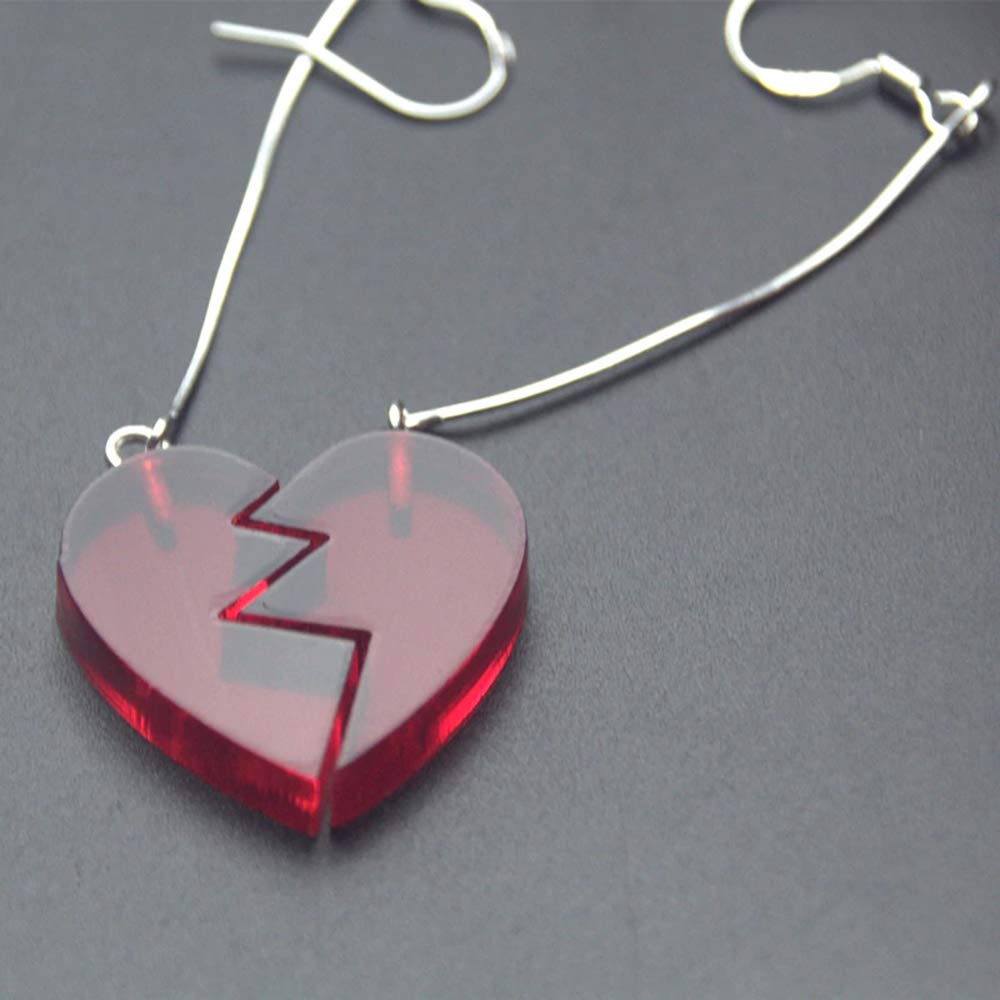 OfficialOtaku Red Heart Polnareff Copslay Earrings - Pair