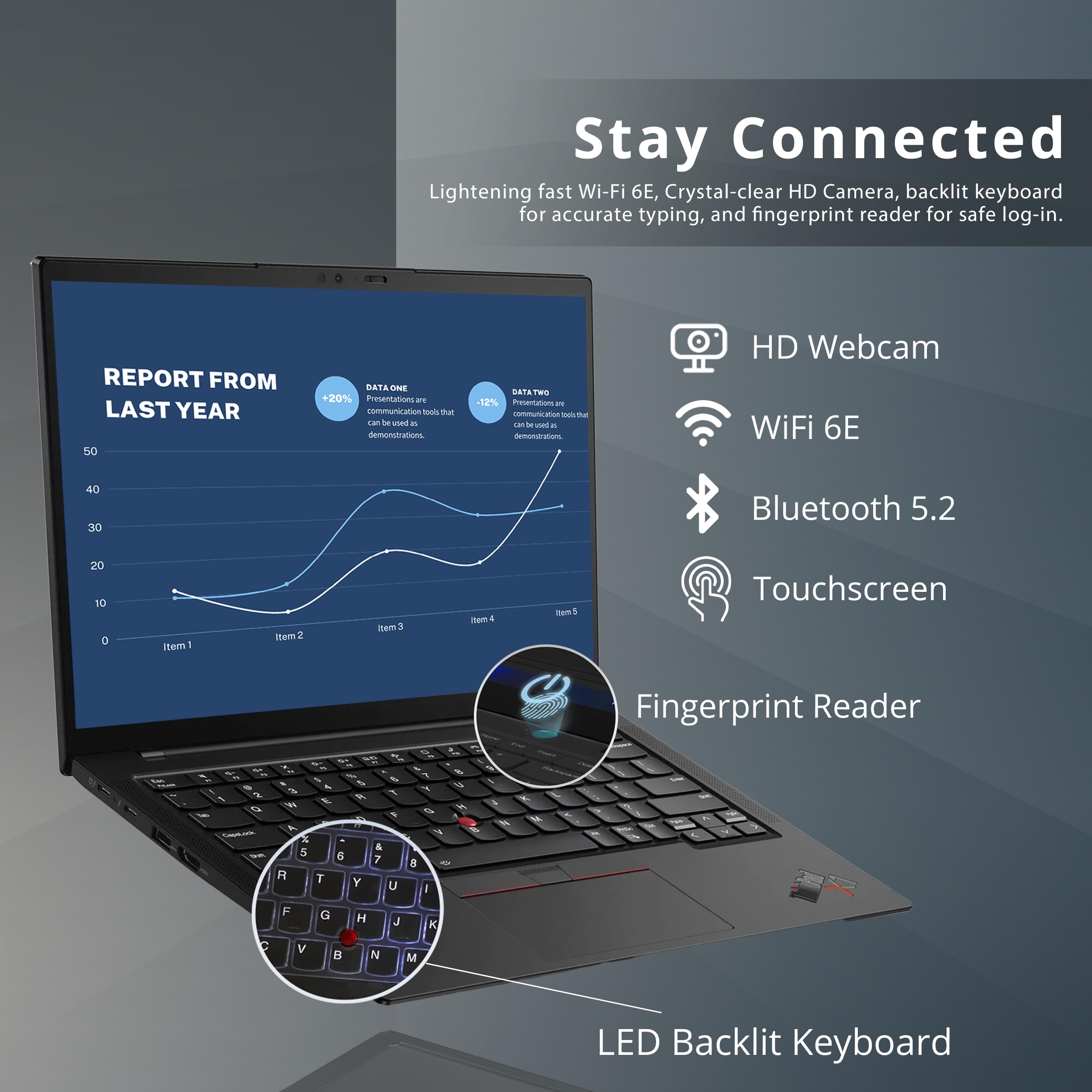 Lenovo Thinkpad X1 Carbon Gen 10 14.0" WUXGA TouchScreen Business Laptop, Intel Core i7-1260P, 32GB RAM, 1TB PCIe SSD, Intel Iris Xe Graphics, Win 11 Pro, Black, 32GB Hotface USB Card