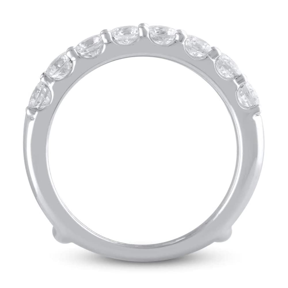 RITZIN Enhancer Round Brilliant Cut White Moissanite Diamond 925 Sterling Silver Ring Guard - 3 MM (6)
