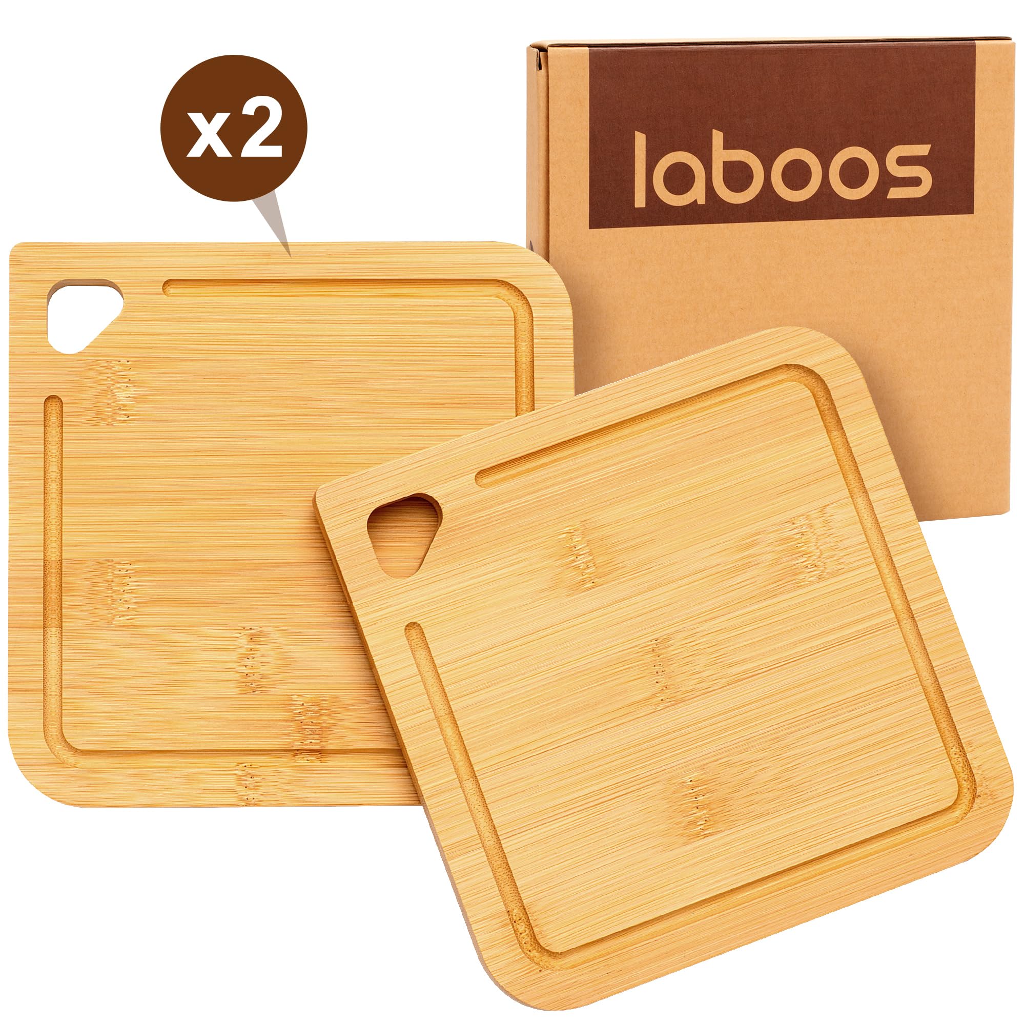 Small Bamboo Wood Cutting Board With GrooveIMini Lightweight Wooden Cutting Board For Baby infant dormitoryISet of 2