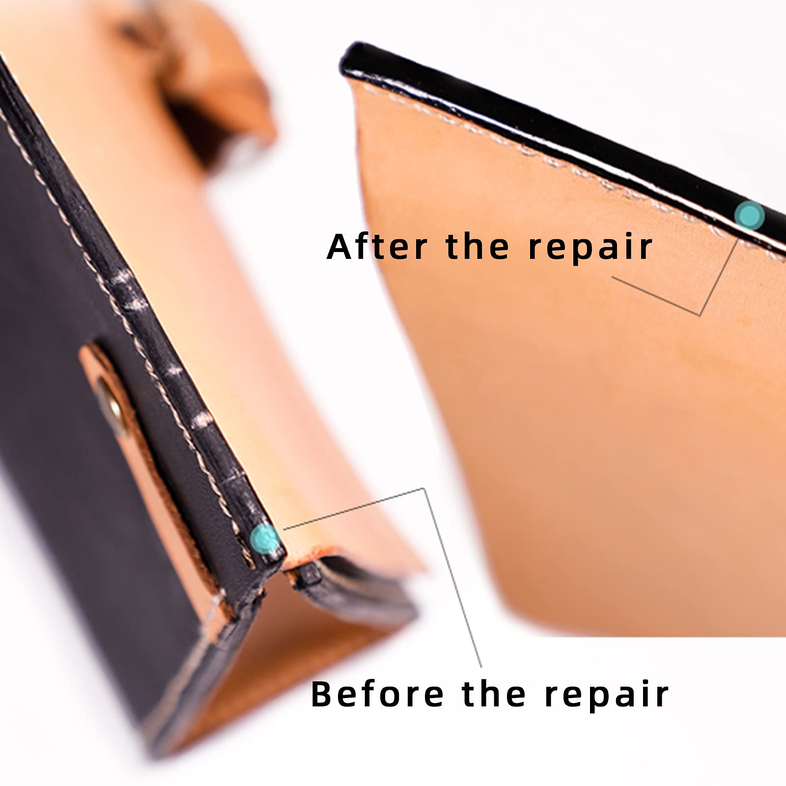 Leather Edge Paint,Black and Friar Brown Kote,Color Coated Leather Frame, Wallet, Shoulder Bag, Backpack, Leather, Edge Repair, Leather Repair Tool (Black+Brown)