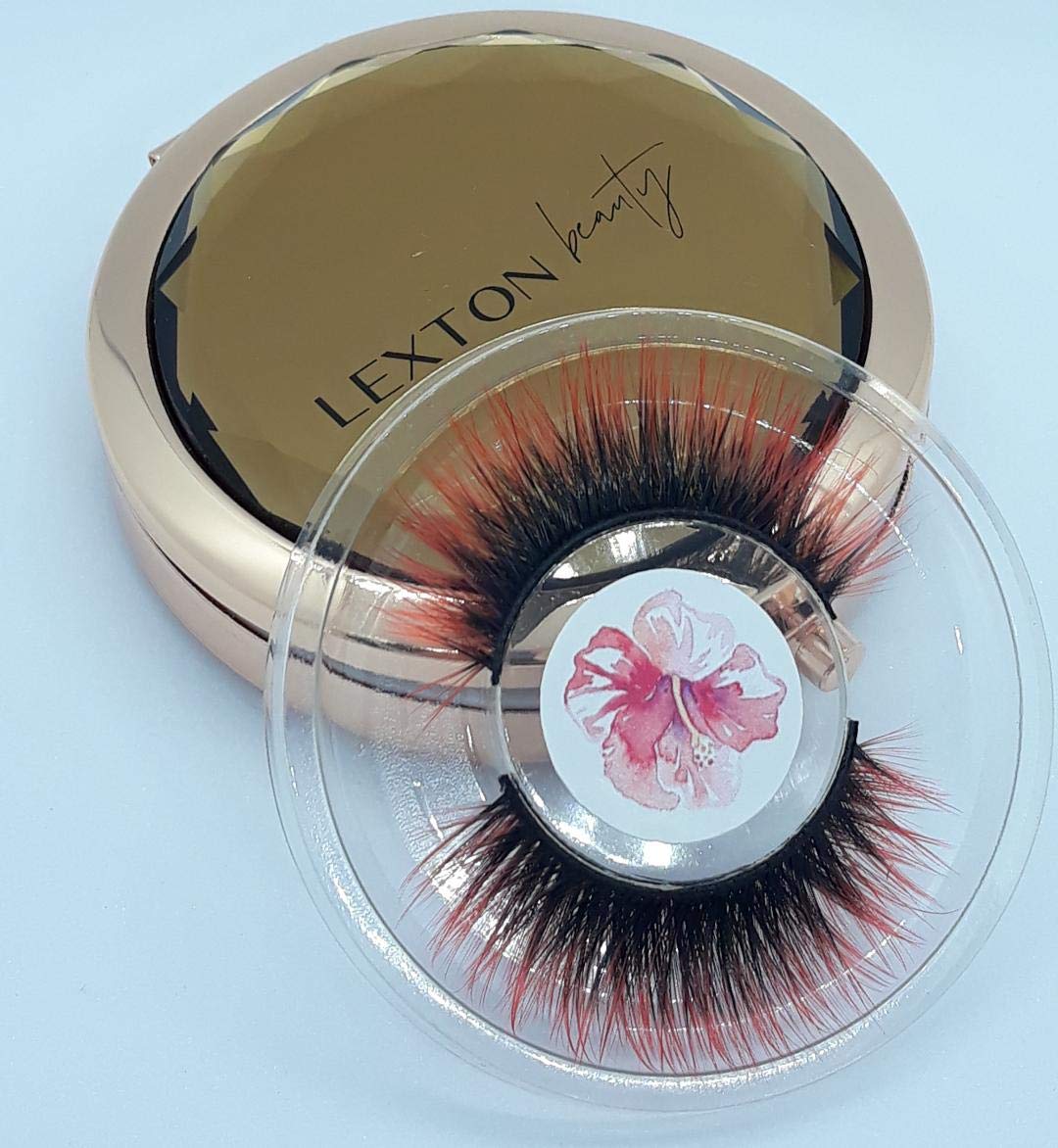 New.Colored Lashes, Ombre eyelashes. Beautiful Natural False Eyelashes Handmade Natural Cruelty Free False Eyelashes Reusable Pairs (Red)
