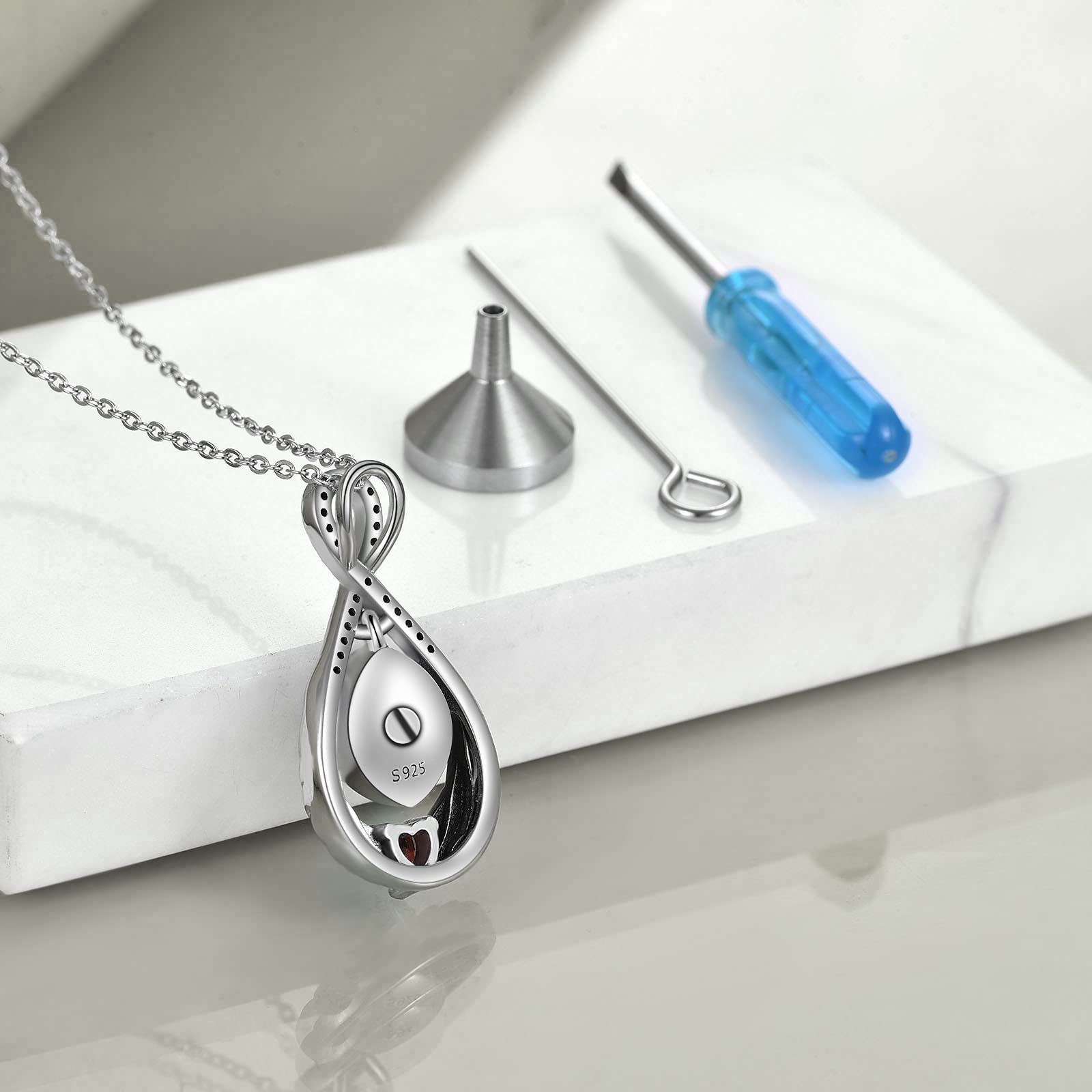 ONEFINITY Urn Necklace Sterling Silver Cremation Jewelry for Ashes Pendant Celtic Triquetra Ashes Necklace Irish Memorial Keepsake for Women Men