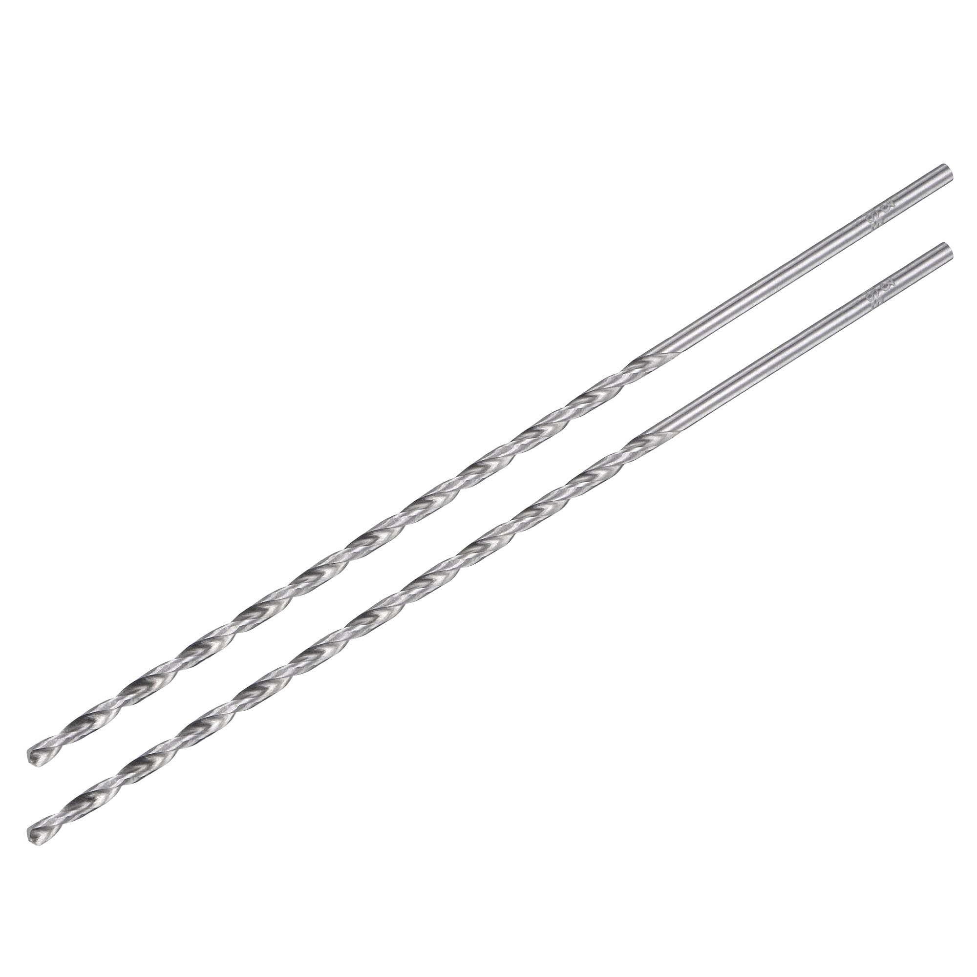 uxcell HSS(High Speed Steel) Straight Shank Jobber Twist Drill Bit 3mm Drill Diameter Extension 160mm Length for Hardened Metal Woodwork Plastic Aluminum Alloy 2 Pcs