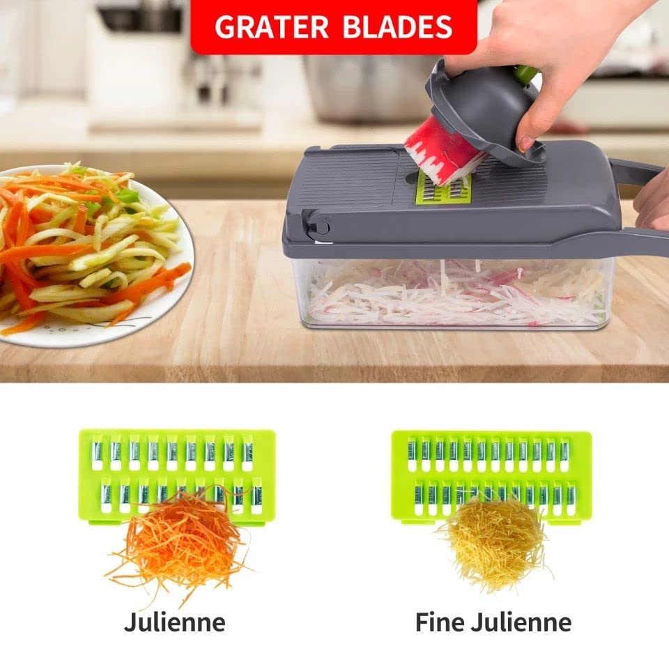 LEKAL Vegetable Chopper, Pro Onion Chopper, Multifunctional Chopper, Kitchen Vegetable Slicer Dicer Cutter,Veggie Chopper With 8 Blades,Carrot and Garlic Chopper With Container