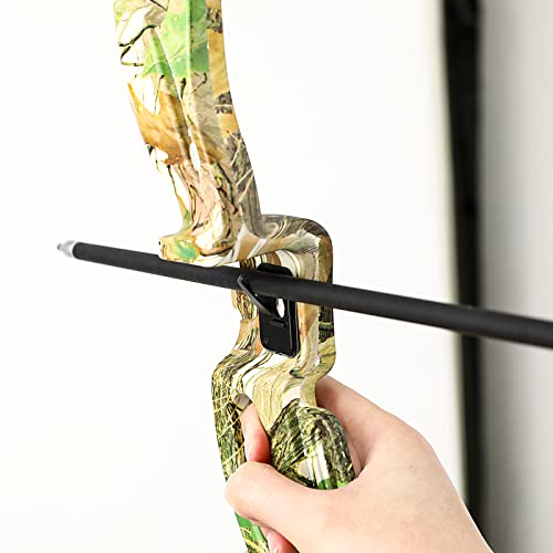 Sliverdew 6Pcs Arrow Rest for Recurve Bow, Plastic Archery Arrow Rest for Compound Bows, Black Recurve Bow Arrow Rest with Adhesive Back, Hunting Shooting Targeting Accessory for Right Hand