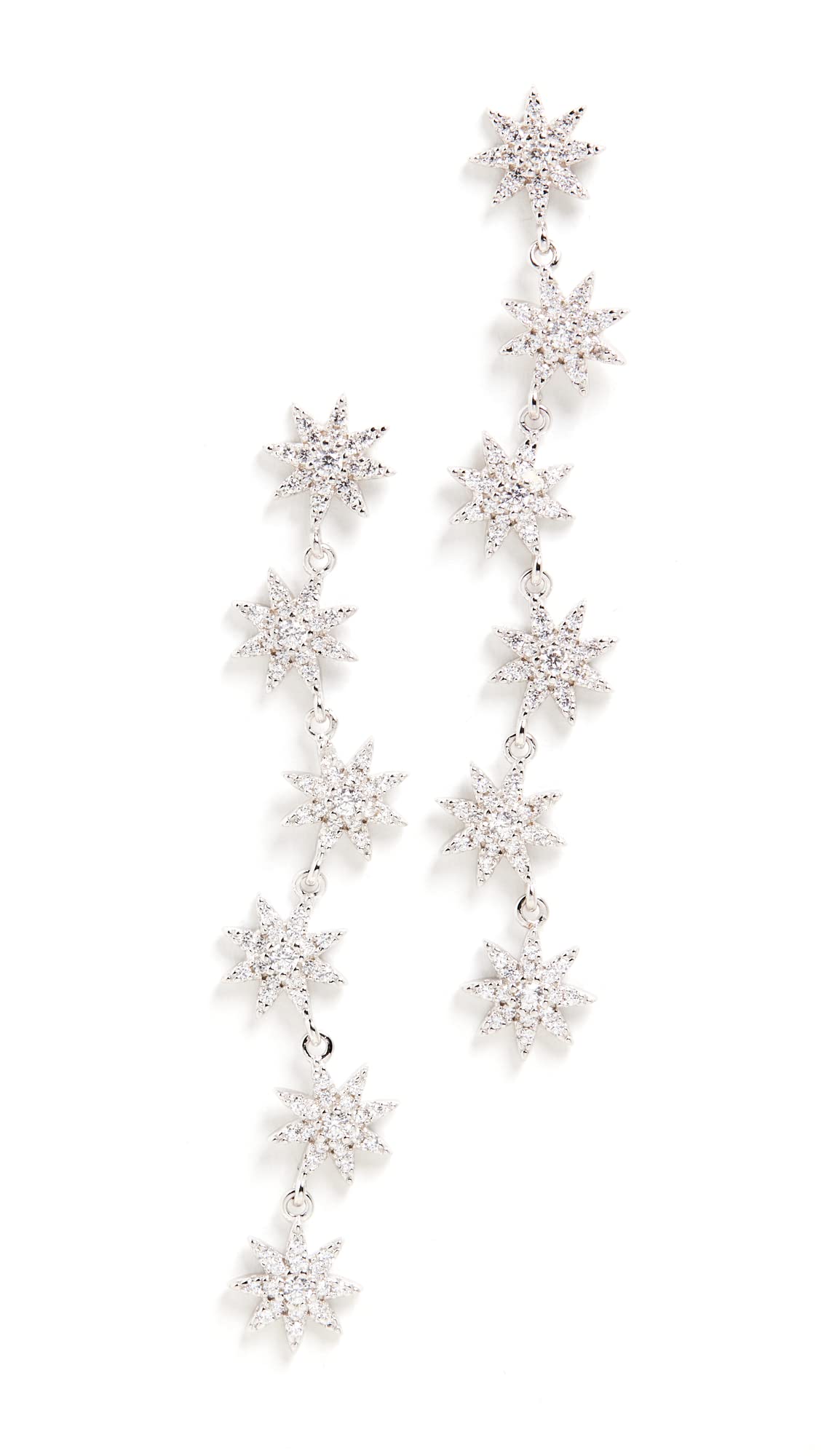 SHASHI Women's Estrella Earrings, White Gold, One Size