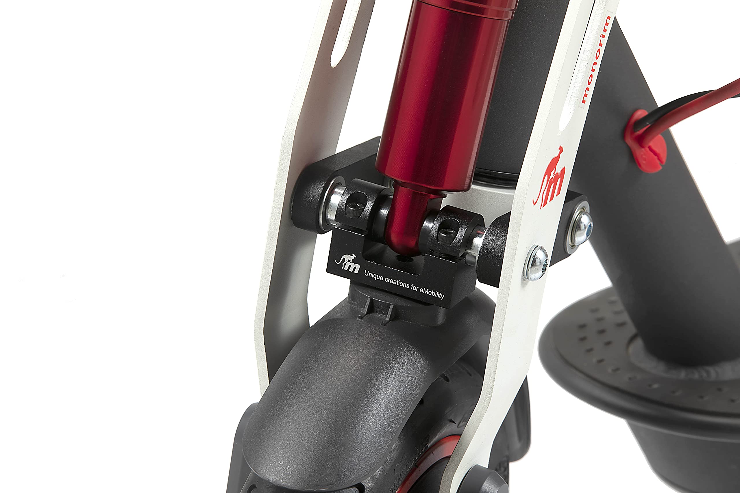 Monorim V4 Front Scooter Suspension Upgrade | Compatible w/Xiaomi M365, M365 Pro, 1S, Pro 2, Essential Models | Scooter Parts for Safer, Smoother, More Comfortable Ride - Black & Blue