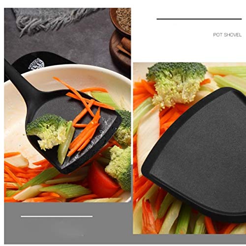 LMMDP 5 Pcs Silicone Utensils Set Non Stick Kitchen Cooking Tools Set Spatula Shovel Heat Insulation Kitchenware