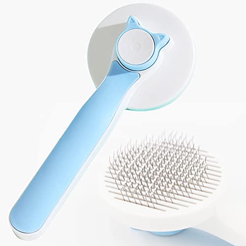 Yintoper Cat Brush with Release Button, Self Cleaning Slicker Brush for Shedding Grooming or Massage, Cat Brush for Indoor Cats Removes Loose Fur, Dog Brush for Short or Long Hair Dogs, Cats, Rabbits