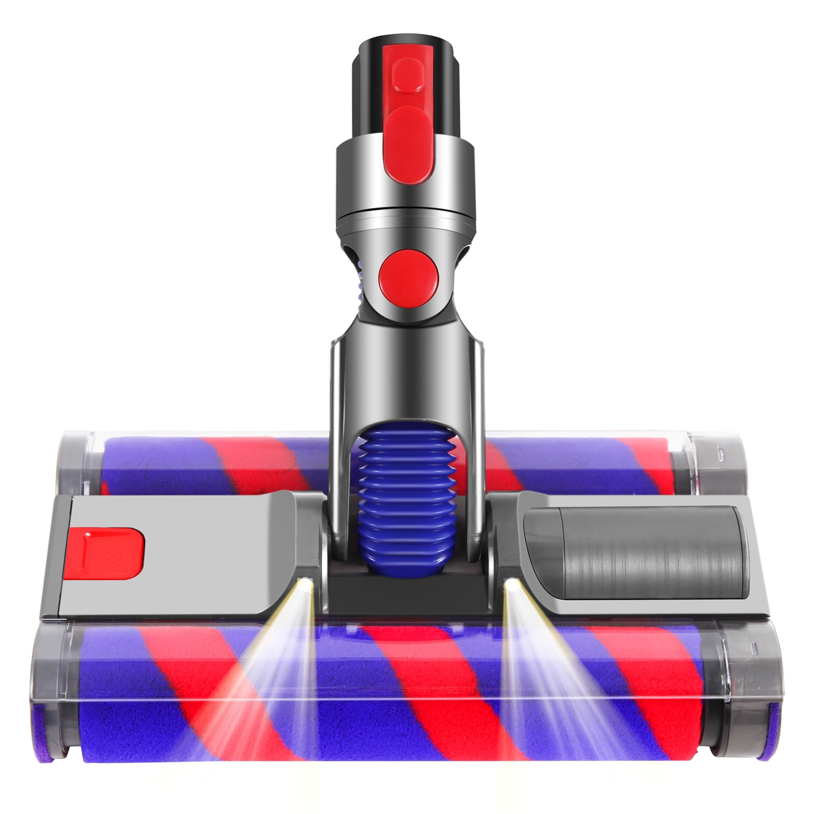 Lecanter Vacuum Head Replacement for Dyson V7 V8 V10 V11 V15 Series Motor Head, Soft Roller Cleaner Head, Upgraded Double Roller Brush, LED Included