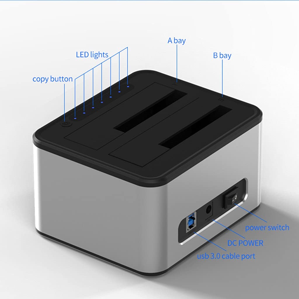 ZLXDP Aluminum 2.5"/3.5" Compatible 5GBPS HDD SSD External Case Enclosure Hard Drive HDD Docking Station USB 3.0 HDD Box