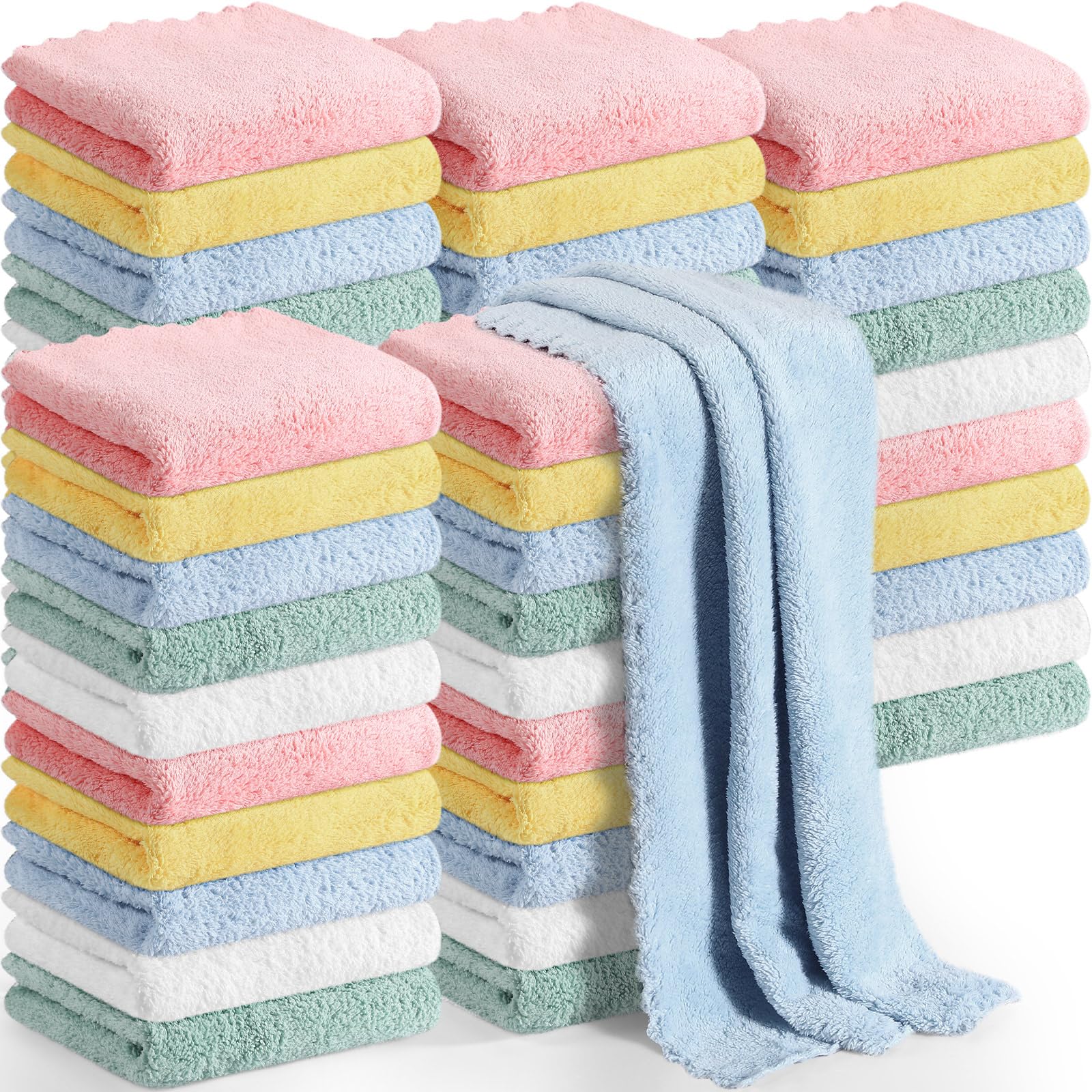 Newwiee 50 Pack Baby Burp Cloths 20''x10'' Absorbent Burping Cloths for Baby Girl Boy Large Baby Rags Towels for Newborn Essential(Colorful)