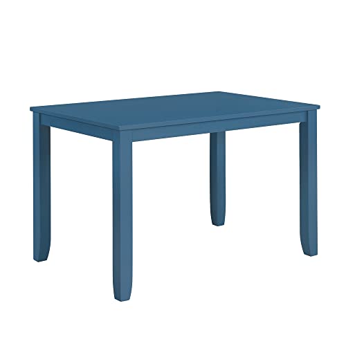 Lepfun Rustic Minimalist Style Wooden 5-Piece Table Set with 4 X-Back Upholstered Chairs for Apartment,Living, Dining Room and Small Places,Breakfast Nook,Easy to Assemble,Blue