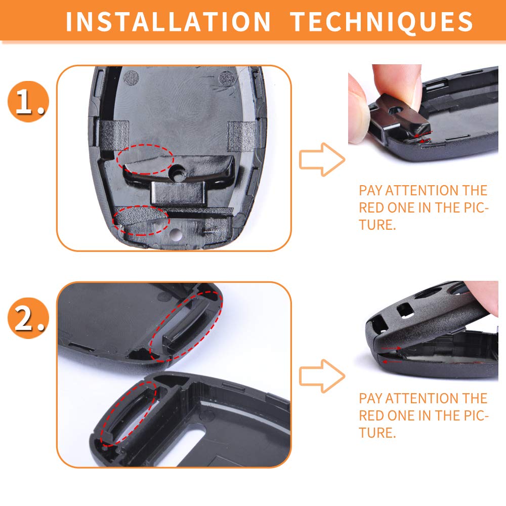 MIKKUPPA Key Shell Replacement for Honda CR-V Odyssey Accord Crosstour Civic CR-Z Fit Key Fob Cover with Screwdriver