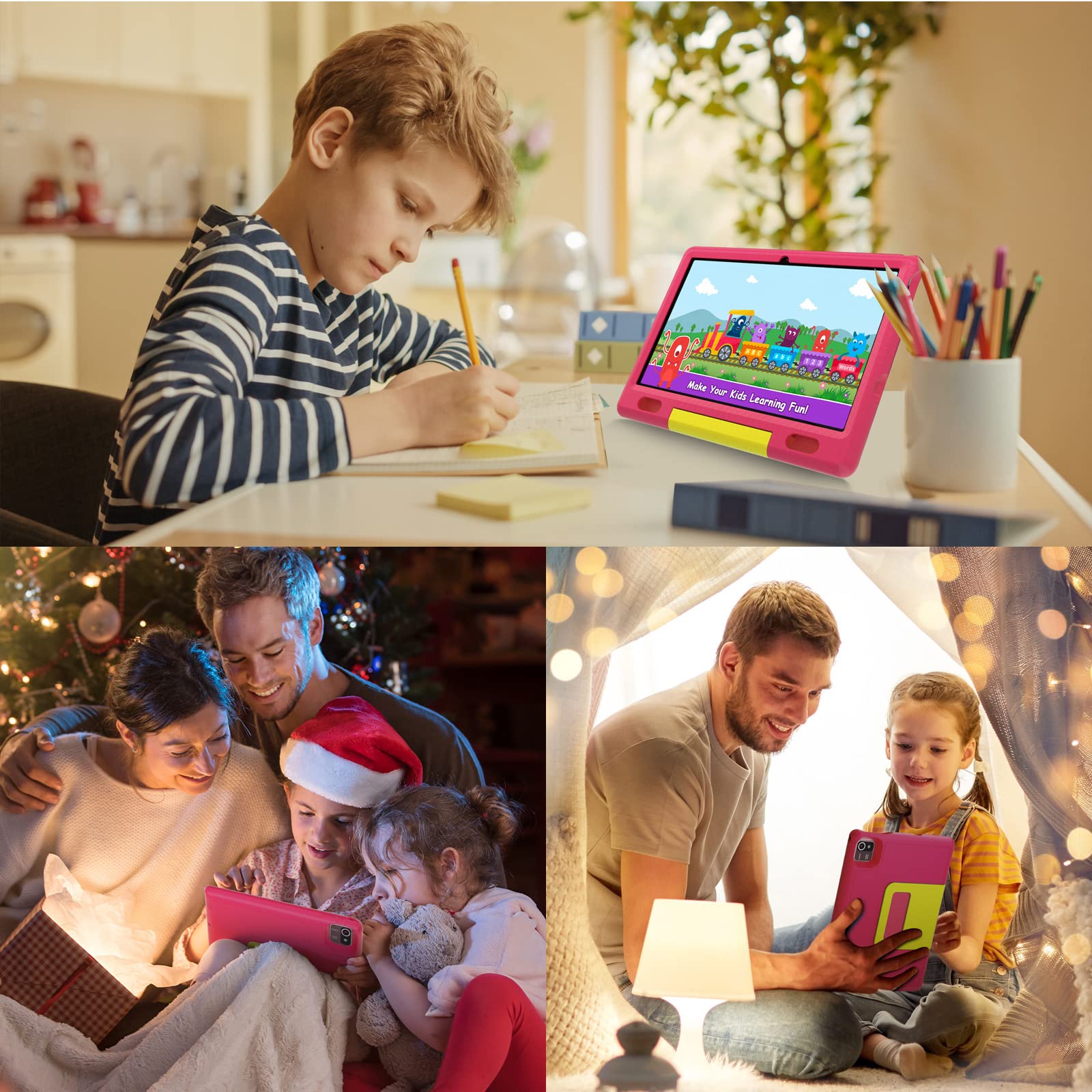 Mouikei Kids Tablet, 10 Inch Tablet for Kids, 2GB+32GB Android 12 Kids Tablets with Case, WiFi, Parental Control Mode, Dual Camera,1-Year Warranty