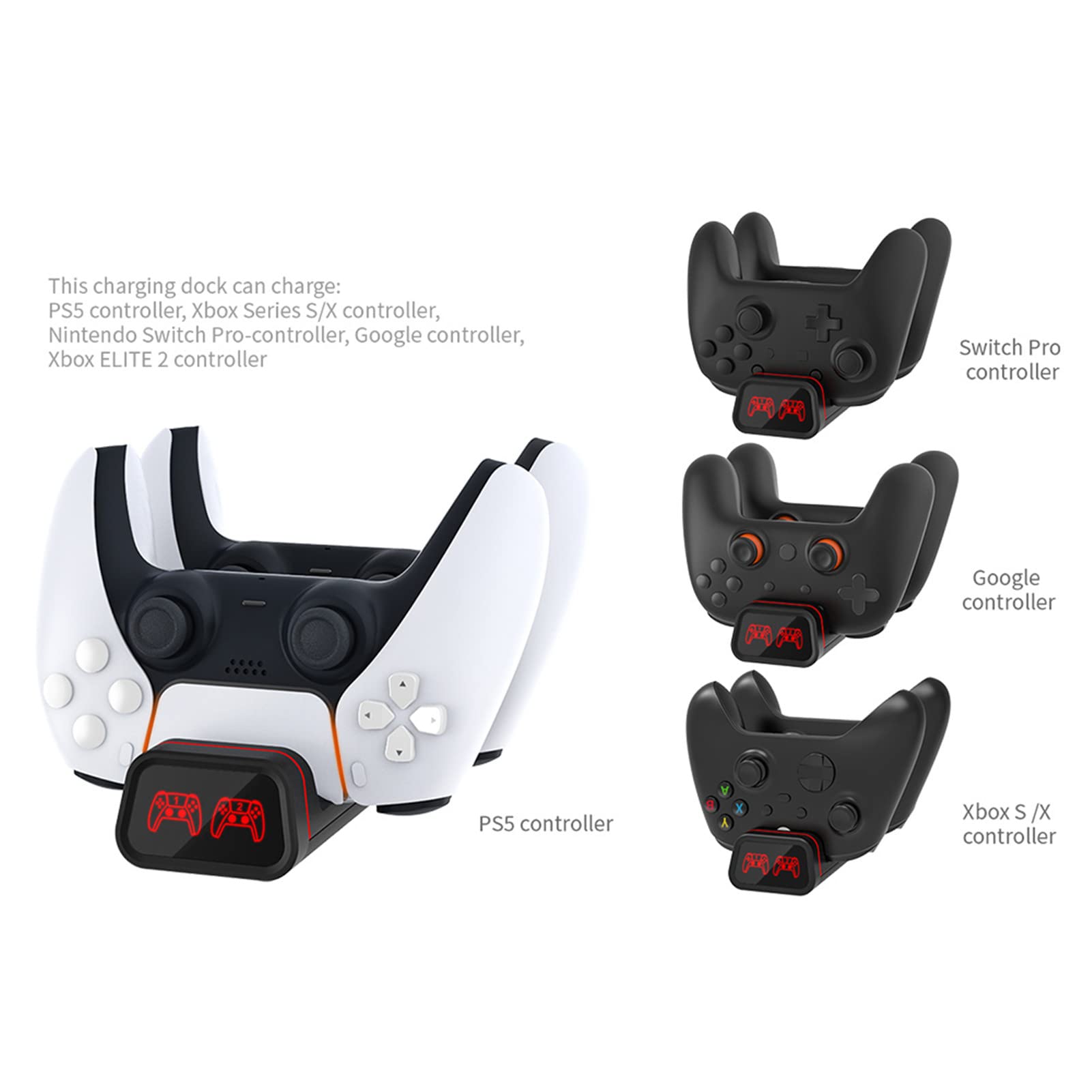 schicj133mm Play Console Gamepad Handles Charge with Indicator Light for Black