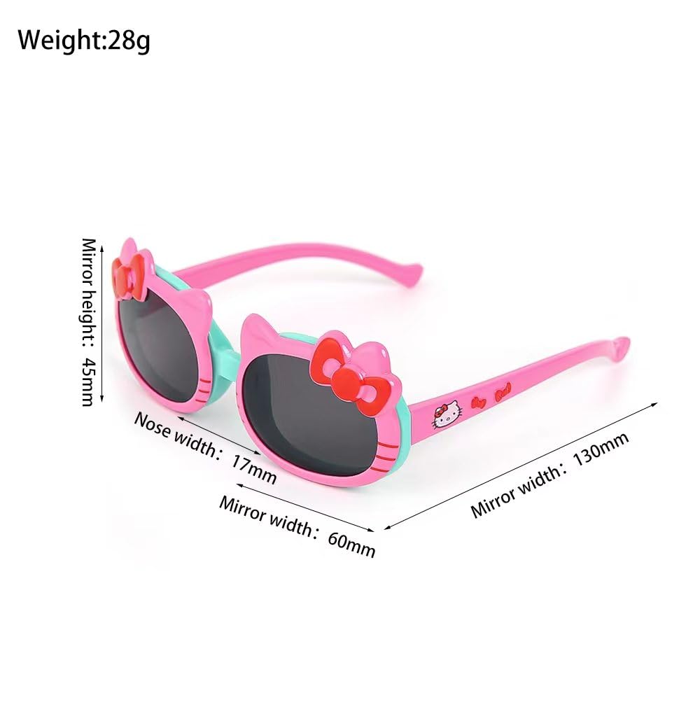 VNSPORT Kitty Cat Polarized UV Protection Sunglasses for Girls, Birthday Gift for Hello, Kitty Fans
