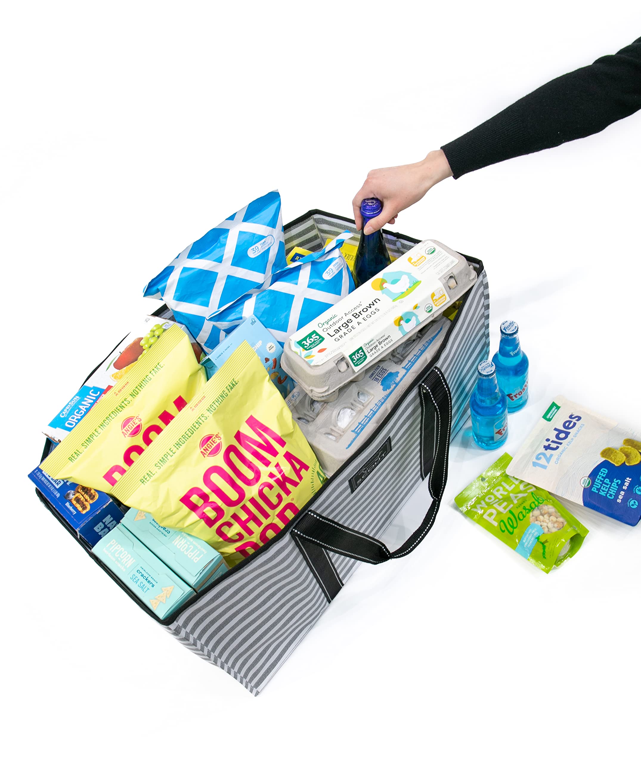 SCOUT Errand Boy - Extra Large Lightweight Utility Tote with Breakaway Zipper - Collapsible Grocery and Market or Beach Tote