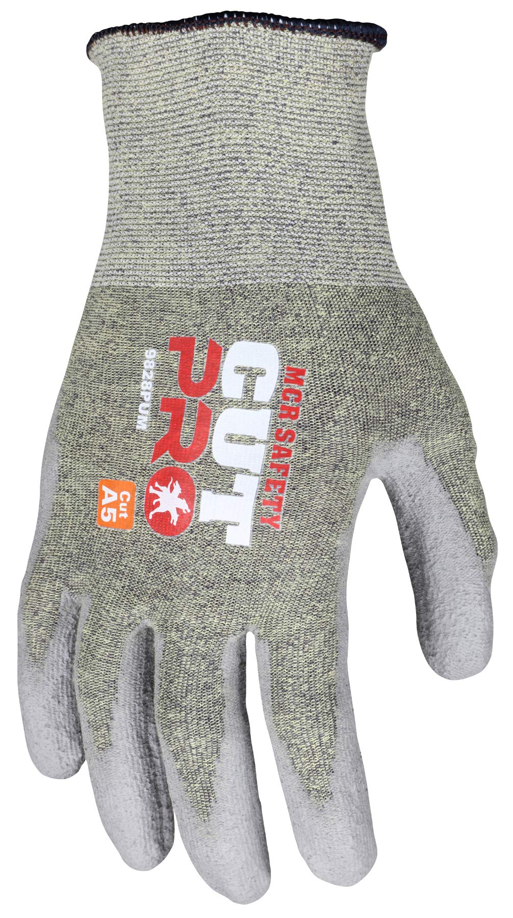MCR Safety 9828PUL Cut Pro 18 Gauge HyperMax Work Glove, Cut Protection, Polyurethane Coated Palm & Fingertips, Large