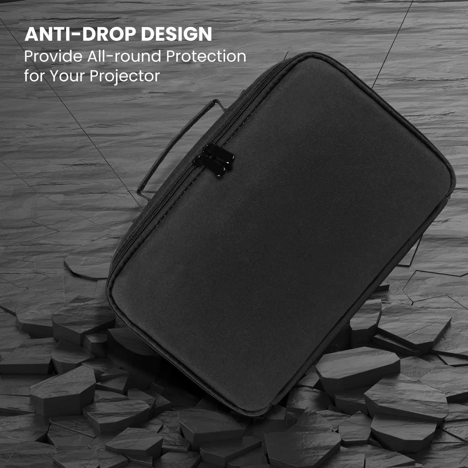 NICPOW Projector Carrying Case, 12.8"x8"x3.6" Projector Bag, Mini Projector Carrying Bag Compatible with RD850 and More Movie Projector, Scratch Resistant, Black