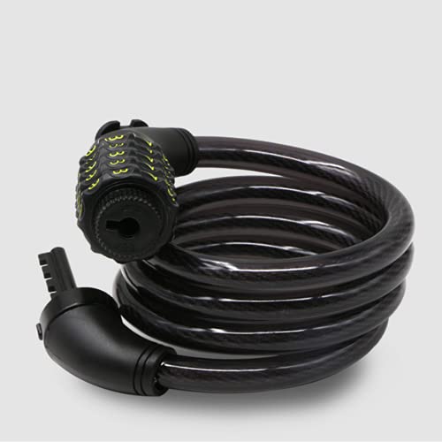 N / B Bike Lock Cable, 4 Feet High Security Combination Coiling Cable Lock, with 5 Digit Resettable Number and Mounting Bracket, for Bicycle Outdoors