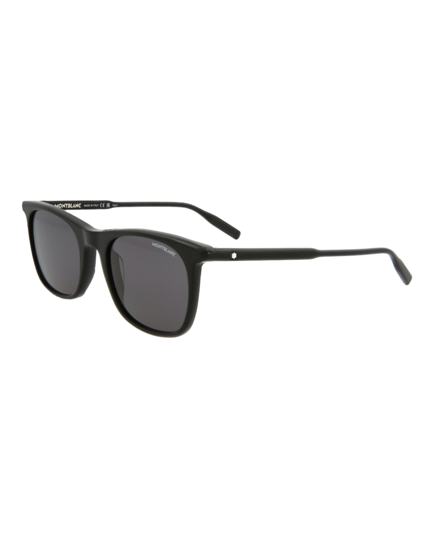 MONTBLANC Square/Rectangle Sunglasses Black Black Grey Luxury Eyewear Made In Italy Acetate Frame Designer Fashion for Everyday Luxury