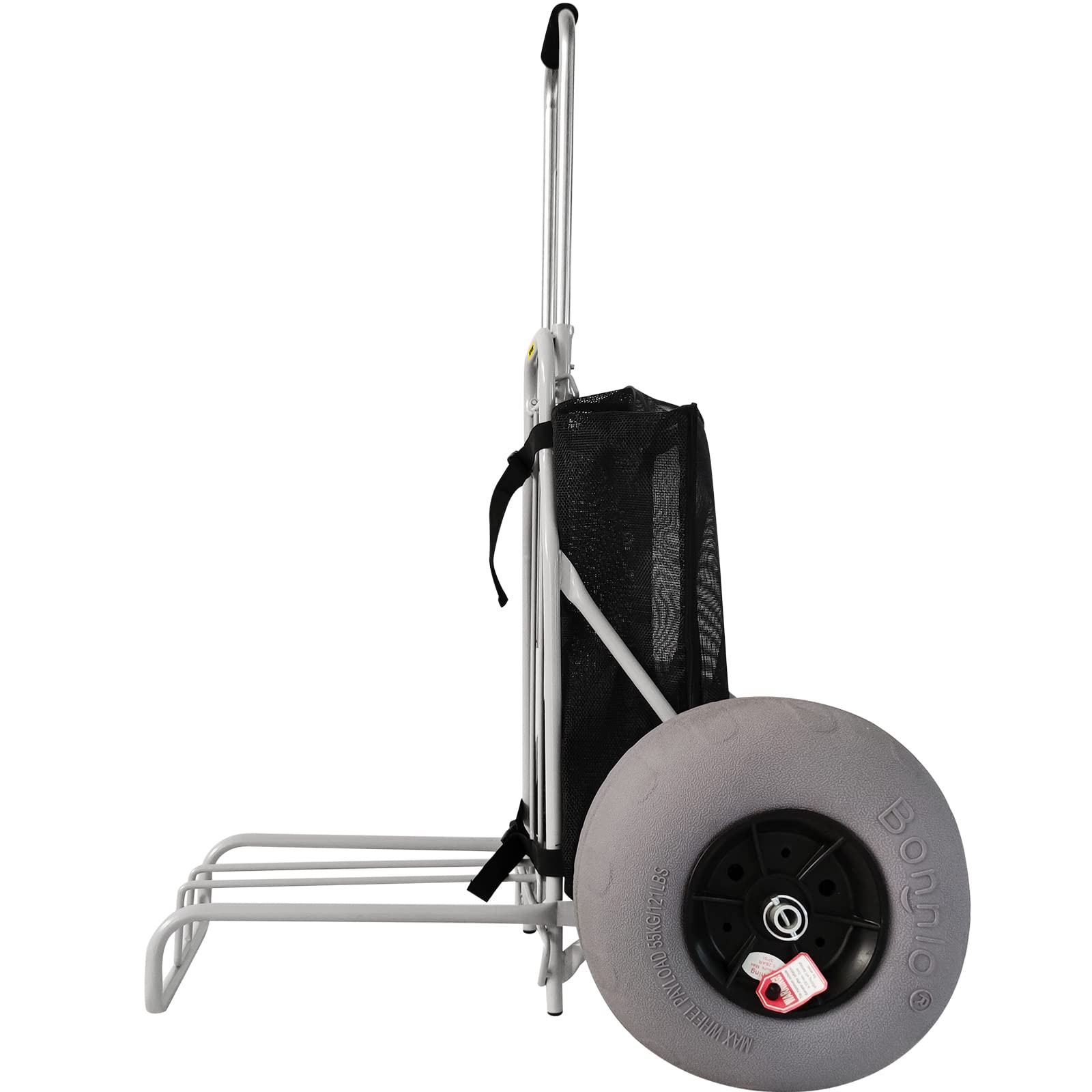 VEVOR Beach Carts for Sand, 14" x 14.7" Cargo Deck, w/ 13" TPU Balloon Wheels, 165LBS Loading Capacity Folding Sand Cart & 29.5" to 49.2" Adjustable Height, Heavy Duty Cart for Picnic, Fishing, Beach