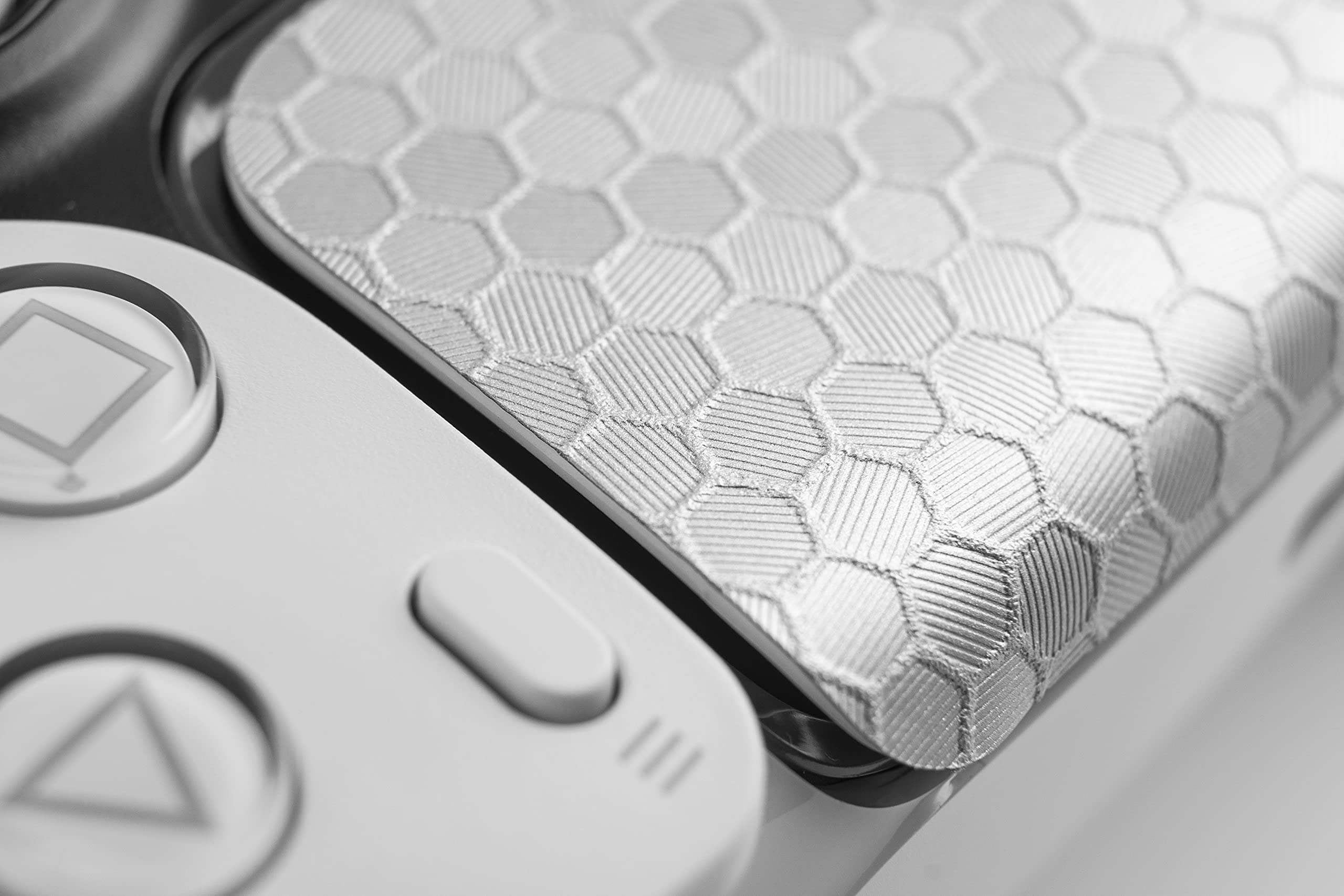 TouchProtect Silver Hex Pro Bundle for PS5 | Dualsense Edge & Standard Dualsense Textured Trackpad Skin Combo Pack.