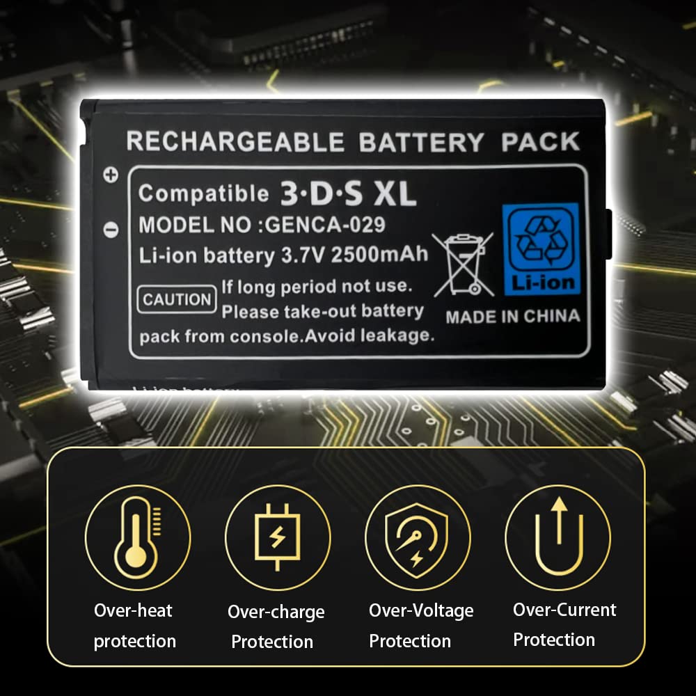 TFSeven Replacement Battery for Nintendo 3DS LL/XL 3.7V Rechargeable Battery Pack + Tool Kit Pack for Nintendo 3DS LL 3DS XL Console
