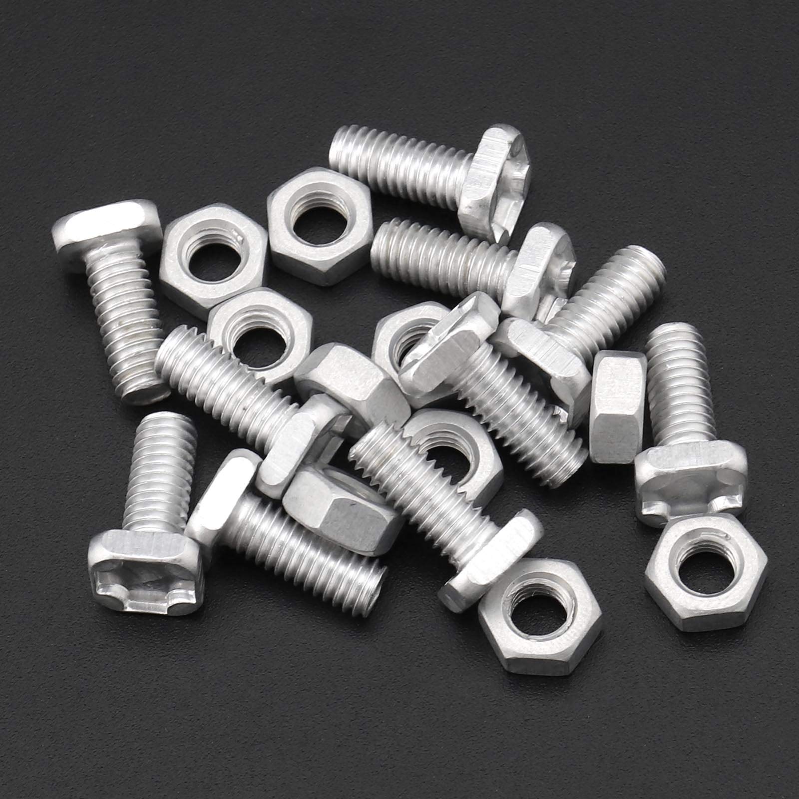 Micro Traders M6 Glazing Bar Bolt Repair Kit, 50pcs Square Head Bolt and 50Pcs Nut for Glasshouse Repair Fixing