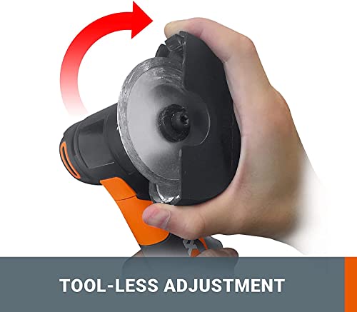 WORX 20V 3'' Cordless Mini Cutter WX801L.1 Compact Angle Grinder Tool w/ 2 Cutting Discs, 2.0Ah Battery & Charger Included