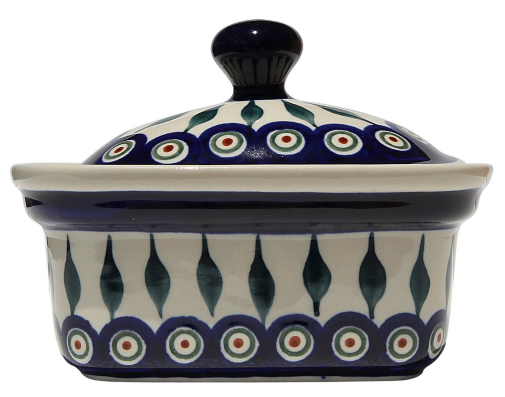 Polish Pottery Butter Tub From Zaklady Ceramiczne Boleslawiec 1188-56 Classic Pattern