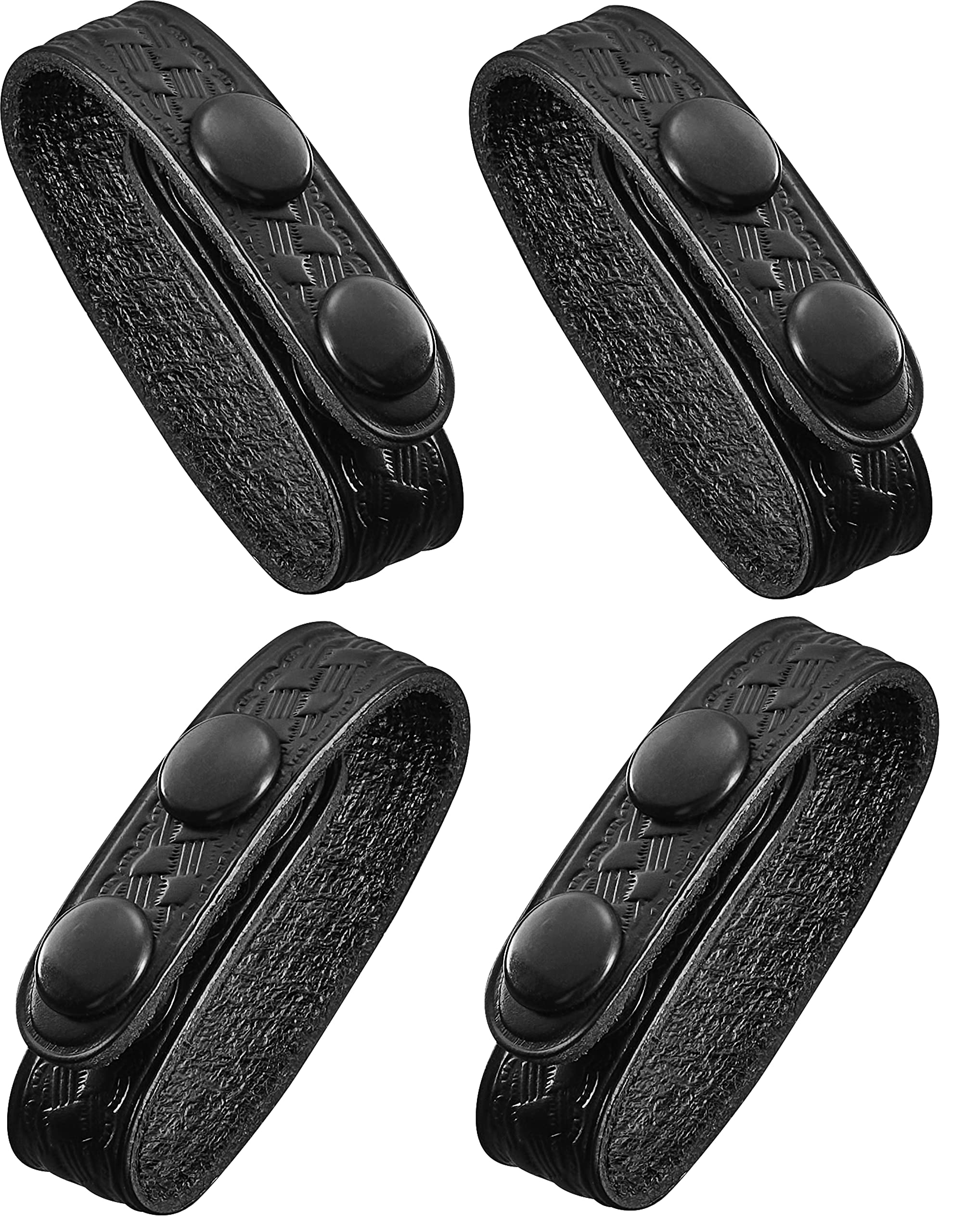 Perfect Fit Shield Wallets 3/4 Inch Duty Belt Keeper for belts up to 2.25 inches wide Leather with Brass Snap (4 Pack)