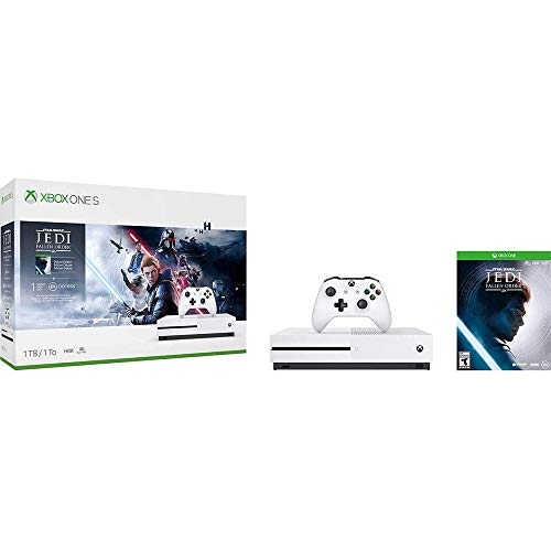Microsoft 234-01089 Xbox One S 1TB Console with Star Wars Jedi: Fallen Order Bundle Xbox Live 3 Month Gold Membership Xbox Wireless Controller, White