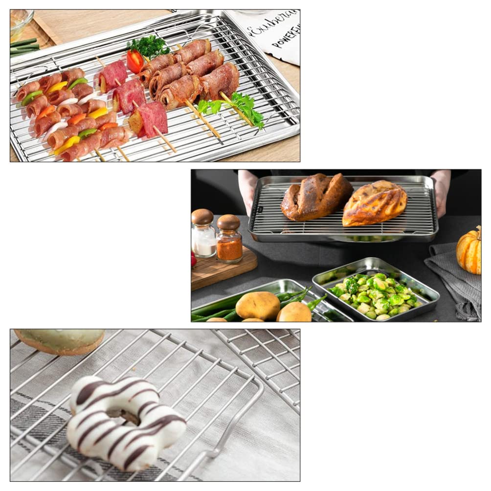 Stainless Steel Grid Wire Rack Cooling Rack Nonstick Wire Baking Rack Metal Mesh Cookie Rack Mesh Oven Rack for Cooking Drying Roasting Grilling