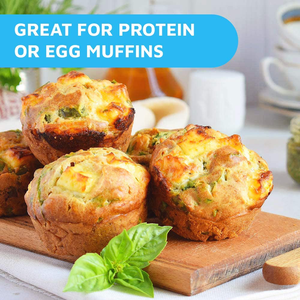 MontoPack Disposable Aluminum Foil 6-Cup Muffin Tins | Standard Size, Perfect for Baking Cupcakes, Mini Pies and Pastries with Easy Release | Set of 20 Strong and Durable Tin Pans